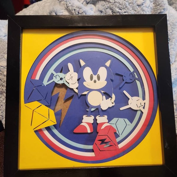 SONIC SHADOW BOX 7 Layer Template - Etsy