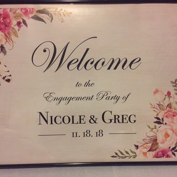 EDITABLE PDF, Boho Welcome Sign, Engagement Poster, Entrance ...