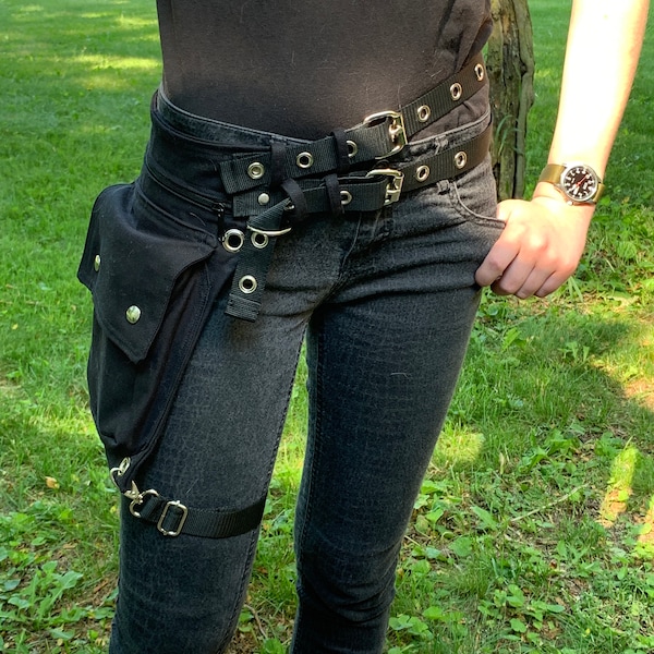 Utility Belt With REMOVABLE Leg Strap on the Thigh, and Belt Buckle ...