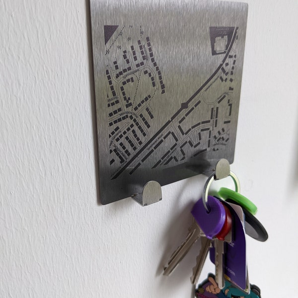 Personalised Map Location Couples Key Holder - Etsy