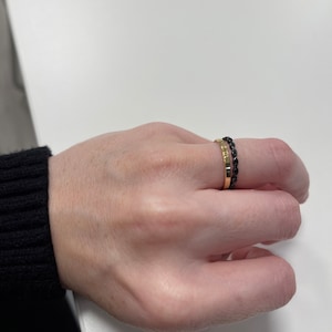 Women Black Eternity Ring, CZ Full Eternity Band, Skinny 2mm Solid 925 ...