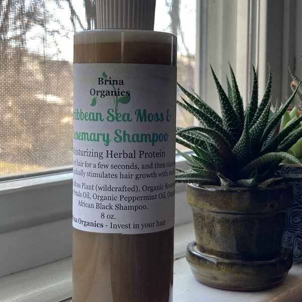 Sea Moss & Rosemary Natural Shampoo 8 Oz. or 16 Oz. Moisturizing ...