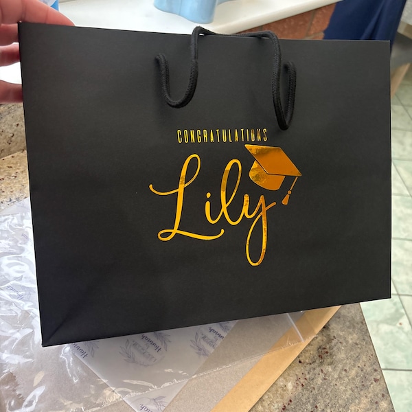 Graduation Personalised Bottle Bags Personalised Gift Bags Graduation ...