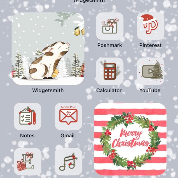 Christmas Ios App Icons Winter App Icons iPhone Christmas Ios14 ...
