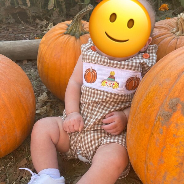 Girls Smocked Thanksgiving/turkey/fall Bishop Dress - Etsy