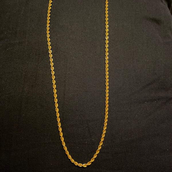 10K Gold Rope Chain Gold Rope Chain Necklace 2mm 2.2mm 2.6mm 3.2mm 4 ...