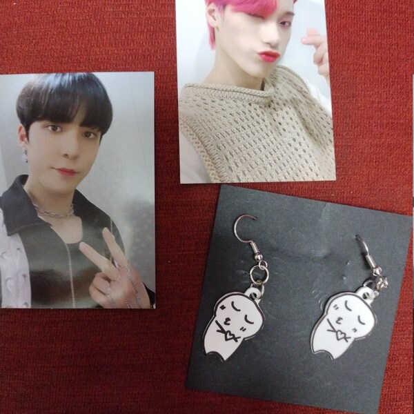 Handmade ATEEZ Atiny Yeosang Hehetmon Drawing Kpop Earrings - Etsy