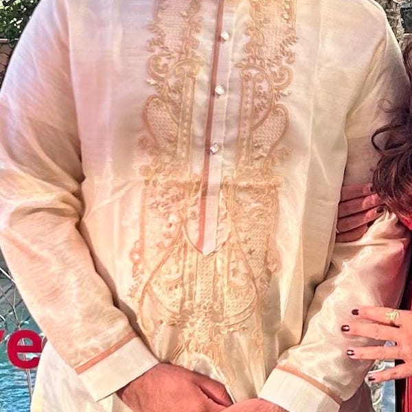 Ready to Ship Modern Filipiniana Bolero Black Piña Organza W ...