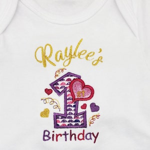Birthday Embroidery Design First Birthday Embroidery Baby Girl Birthday ...