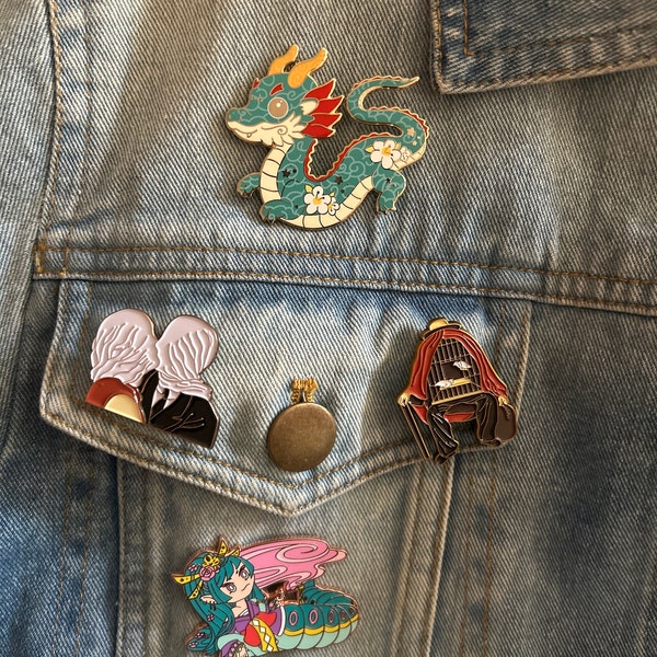 Blue Chinese Dragon Hard Enamel Pins | Dragon | Hard Enamel Pins - Etsy