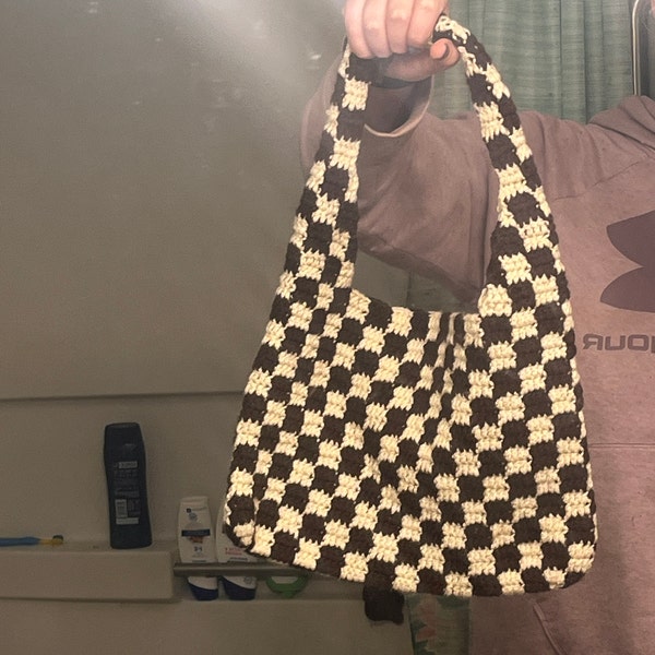 Crochet Checkerboard Bag Pattern PDF With VIDEO Link and Tuturial Guide ...