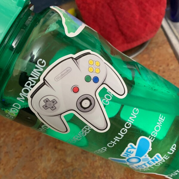 Gamer Stickers: N64 Controller | Water Bottle Sticker | Waterproof ...