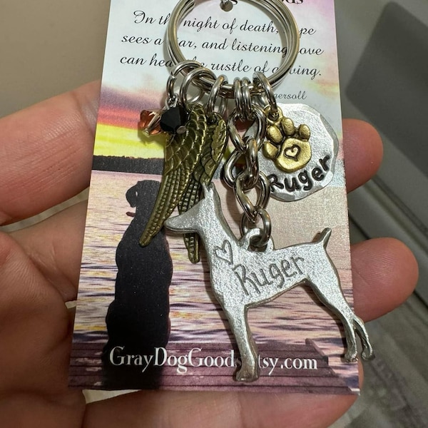Doberman Memorial Keychain, Pet Memorial Key Chain, Doberman Key Chain ...