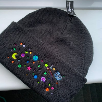 Space Cosmic Galactic Solar System Embroidered Black Unisex Cap Science ...