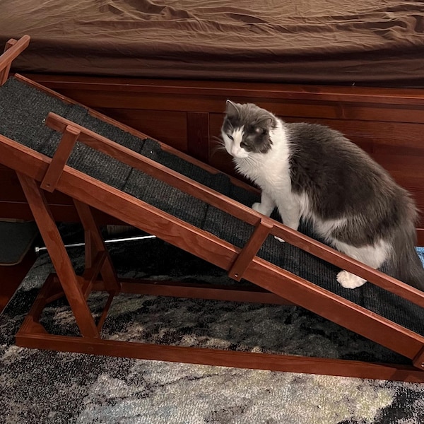 12x56 Adjustable Ramp 2 Side Rails Carpet Traction Bumps Small to ...