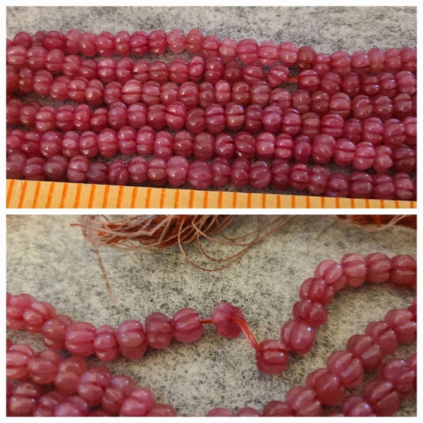 3 Strand AAA Natural Ruby Quartz Smooth Oval Beads Necklace, 8x11 MM ...