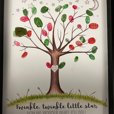 INSTANT DOWNLOAD Twinkle Twinkle Little Star Gender Reveal Fingerprint ...