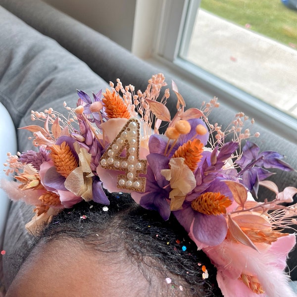 Children’s Birthday Headbands, Birthday Headband, Kids Flower Crown ...