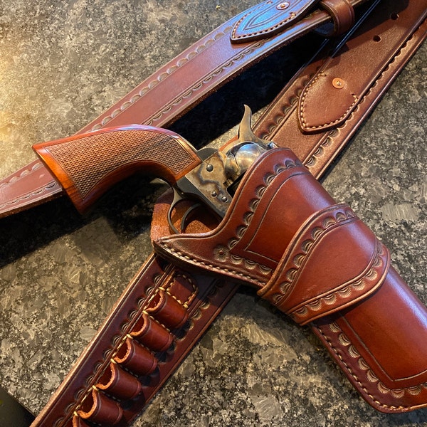 Western Cowboy Single Action Leather Holster El Dorado Style - Etsy