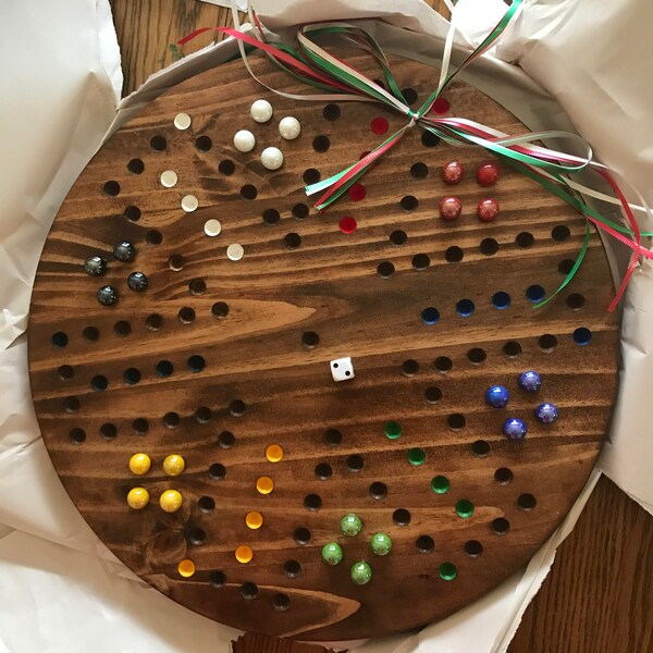 4/6 Player Double-sided Large Round Wahoo Game Board - Handmade & Hand ...