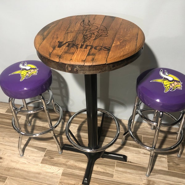 Pub Table 42" Tall With Footrest - Laser Engraved - Etsy