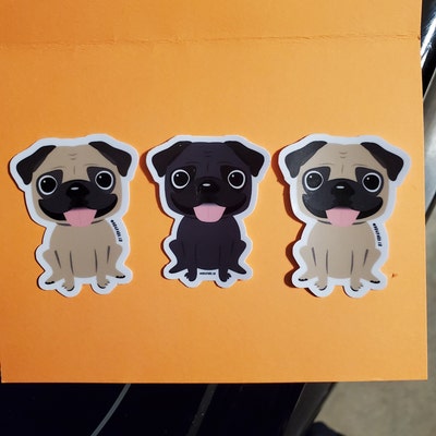 Mini Pug Sticker Pug Sticker Pug Decal Waterproof Vinyl Sticker Pug Dog ...