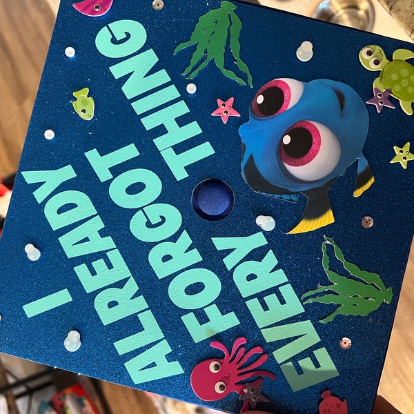 I Already Forgot Everything Dory Graduation Cap Topper - Etsy