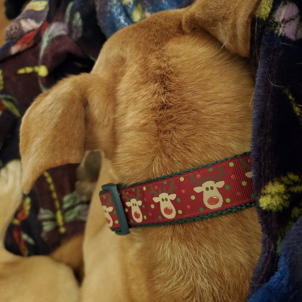 Christmas Dog Collar Reindeer Dog Collar Rudolph Dog Collar - Etsy