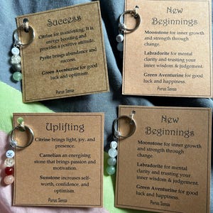 PERSONALISED Crystal Keyring. Custom Crystal Keyring. Healing Crystals ...