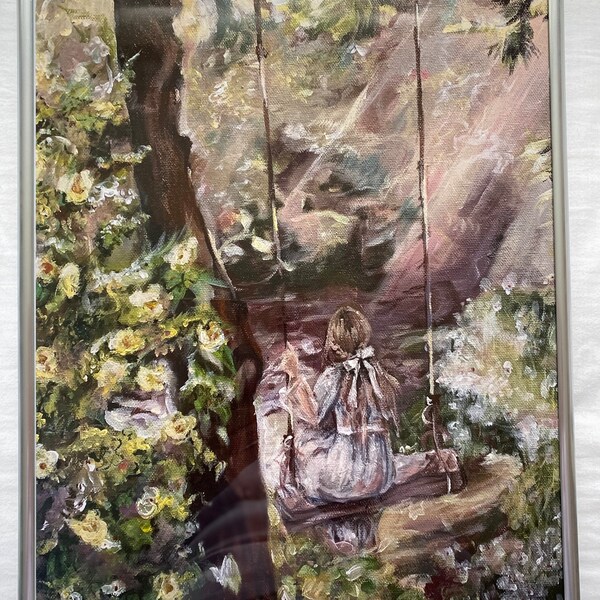 Alice Falling Down the Rabbit Hole Painting - Etsy