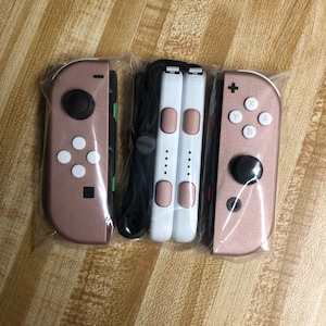 Custom Rose Gold Nintendo Switch Joy-con Joycon Controllers With White ...