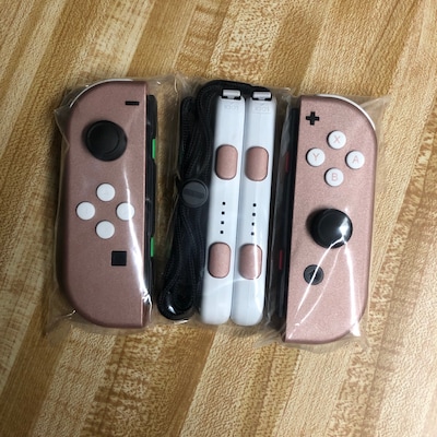 Custom Rose Gold Nintendo Switch Joy-con Joycon Controllers With White ...