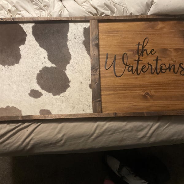 Cowhide Branding Frame, Cowhide Wood Sign, Family Heirloom, Unity ...