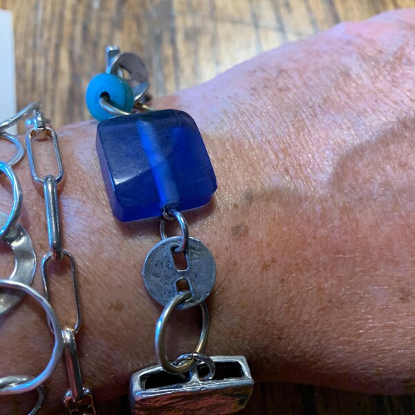 Vintage 80s Multi-color Plastic Charm Necklace With 11 Huge Figural ...