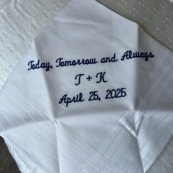 Handwritten Custom Keepsake Handkerchief, Message Memento Personalized ...