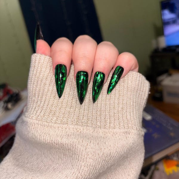 Blood Splattered Stitches French Manicure Press on Nails | Gothic Press ...