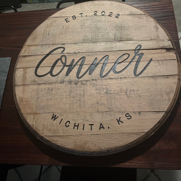 Whiskey Barrel Guest Book, Bourbon Barrel Lid, Bourbon Barrel Guest ...