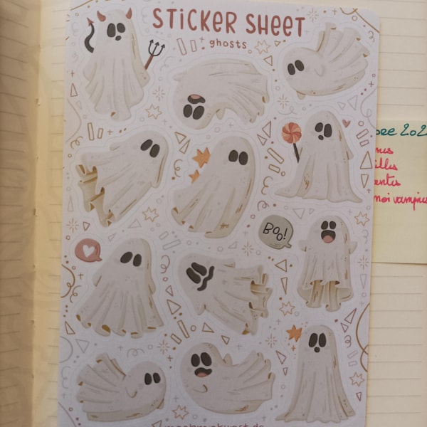 Sticker Sheet - Ghosts | Journal Stickers, Autumn, Planner Stickers ...