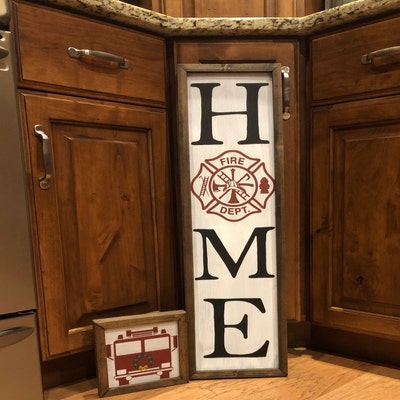 Firefighter home Wood Sign Firefighter Decor Firefighter Gift Maltese ...