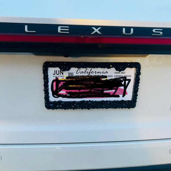 3D Pearl License Plate Frame Hand Made in America Holder Anti Theft ...