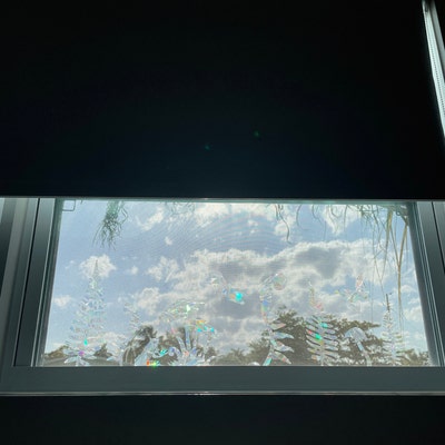 Rainbow Cloud Window Gems Static Window Clings Alert Birds - Etsy