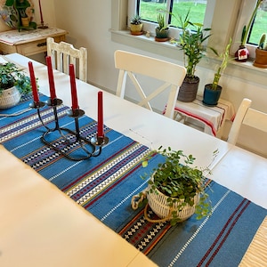 Vintage Embroidered Table Runner Norwegian Table Runner Fringed Table ...