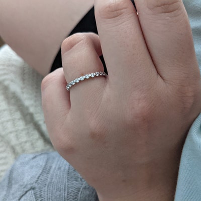 Round Cz Eternity Band Ring. Silver Eternity Ring. Gold Cz Eternity ...