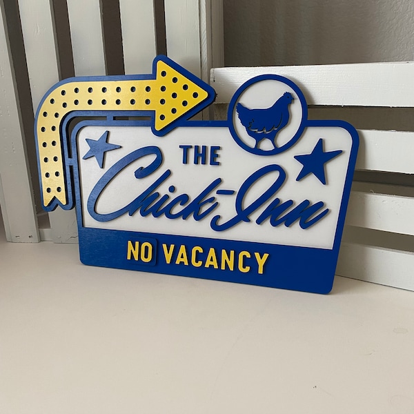 Chick-inn Sign SVG Laser Cut Files for Glowforge - Laser Cutter Artwork ...