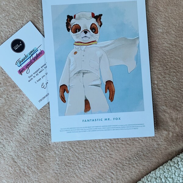 Isle of Dogs Wes Anderson Movie Poster Film Print Original Illustration ...