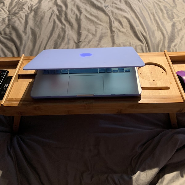 2-in-1 Laptop Desk & Bathtub Tray With Free Soap Holder in a Gift Box ...
