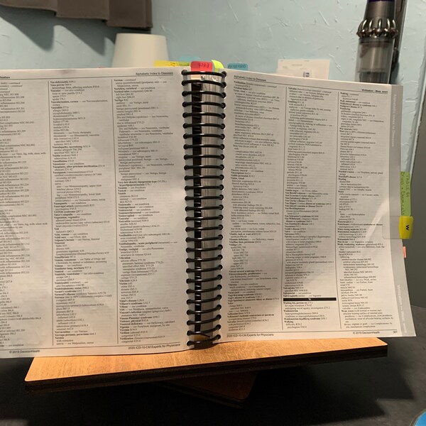 2-sided Medical Coding Rotating Book Carousel Stand Wood Cooking ...