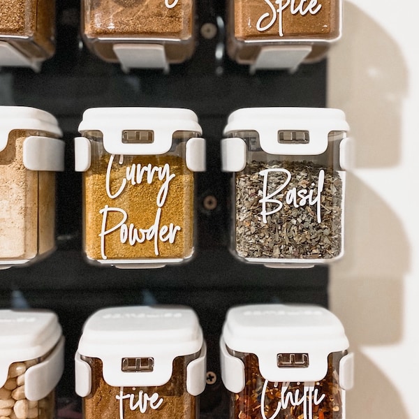 Spice Jar Custom Labels / Decals // Kitchen Organisation - Etsy