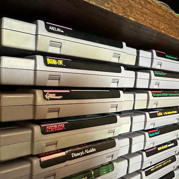 2 Rows - Rack Display for Super Nintendo Entertainment System SNES NTSC ...