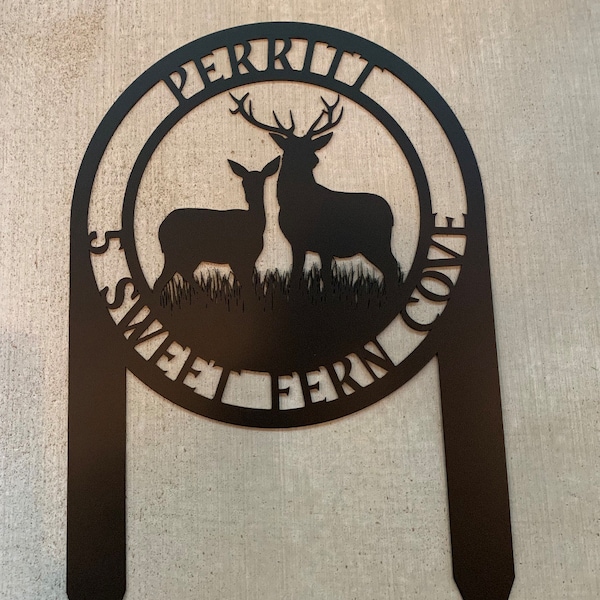 Personalized Deer Address Yard Stake - Custom Deer Sign - Etsy